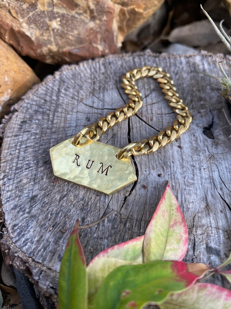 Liquor Decanter Labels Tags- Set of 7 Thick Heavy Hand-stamped Hammered ...