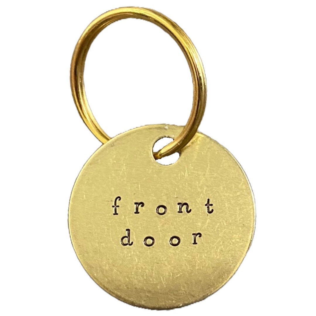 Front Door Key Label Identify Your Front Door Keys Brass Key Tag ...