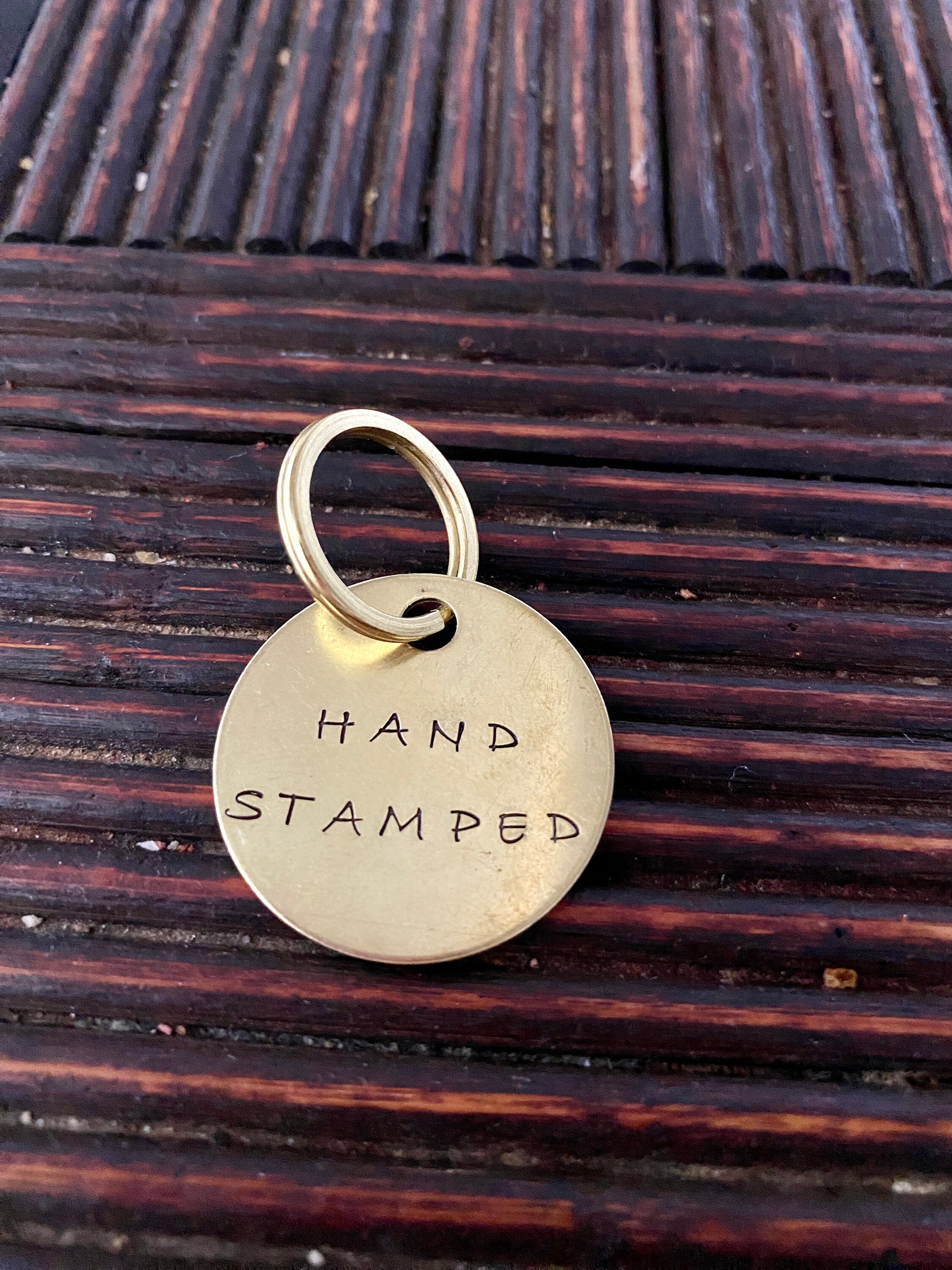 Custom Key Tags Text on Both Sides 100% Brass Hand Stamped Label Your ...