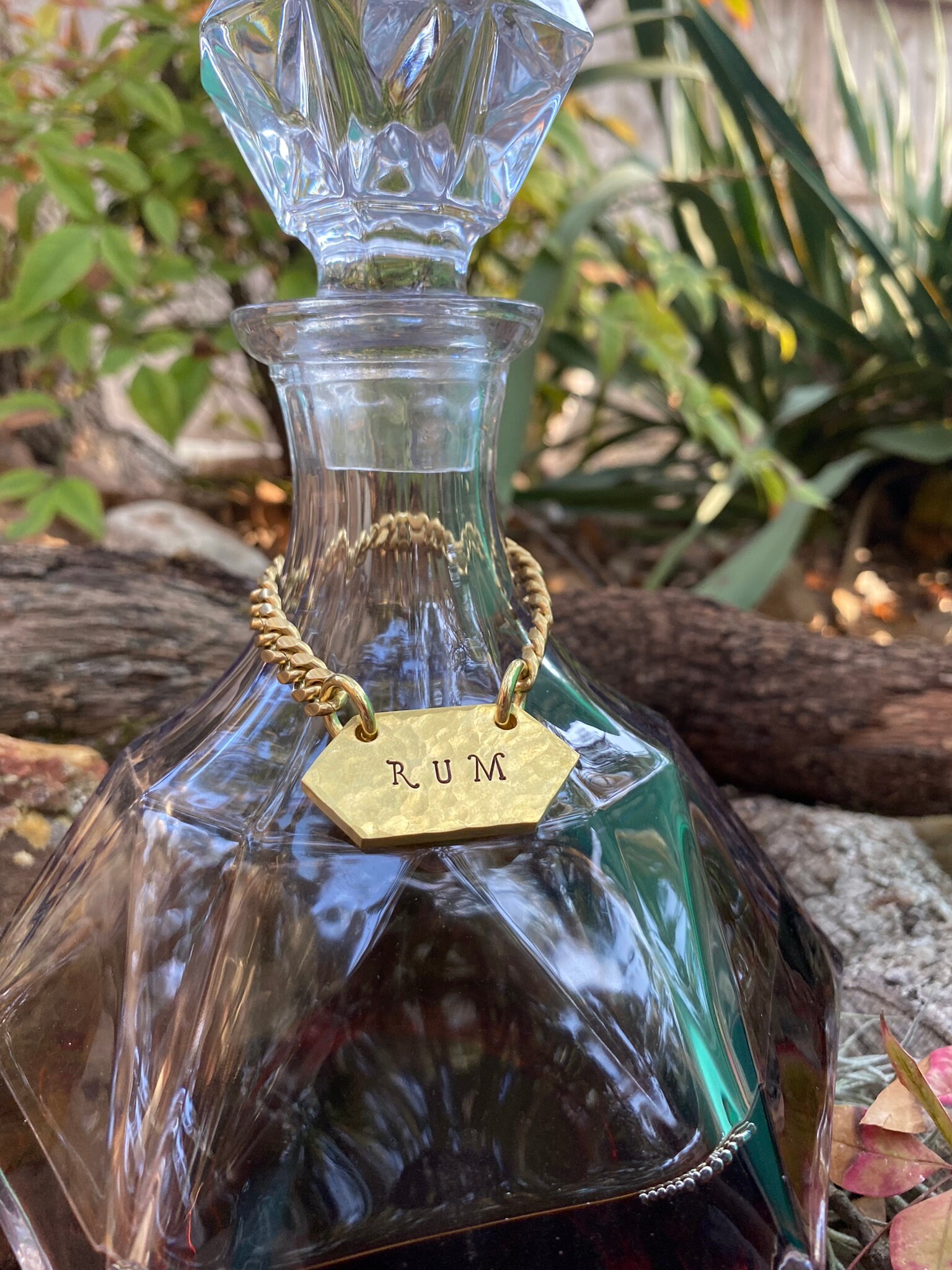 Liquor Decanter Labels Tags- Set of 7 Thick Heavy Hand-stamped Hammered ...