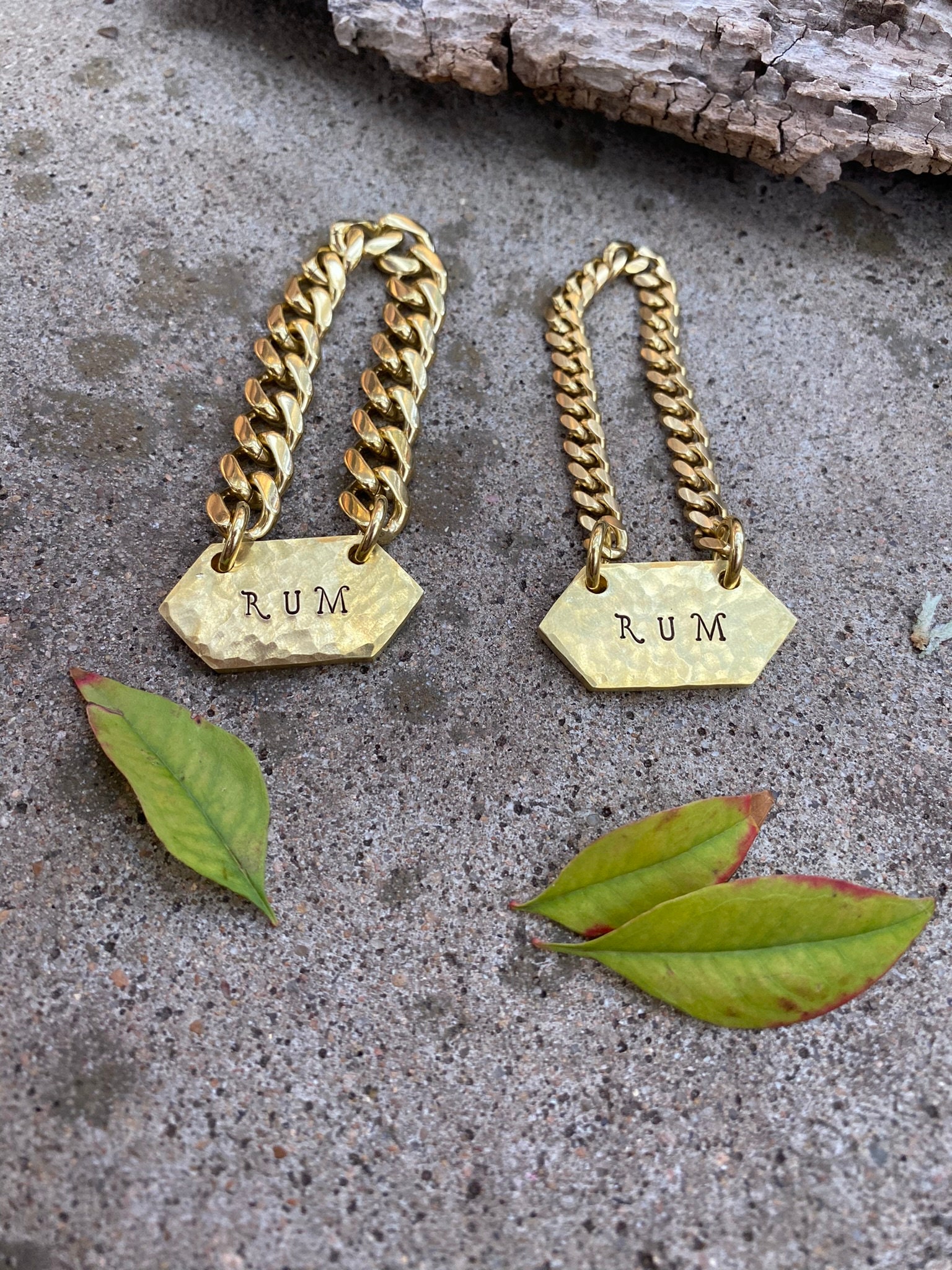 Liquor Decanter Tags | Customizable Hand-stamped Hammered Thick Brass ...