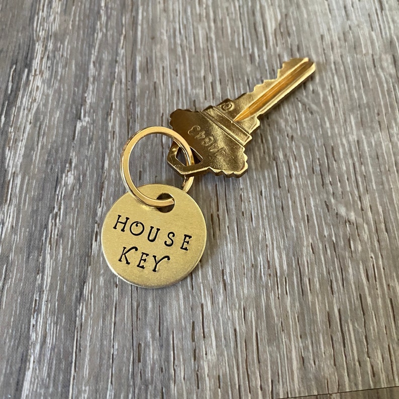 Gold House Key Label - Identify Your Home Keys - 100% Brass Key Tag ...