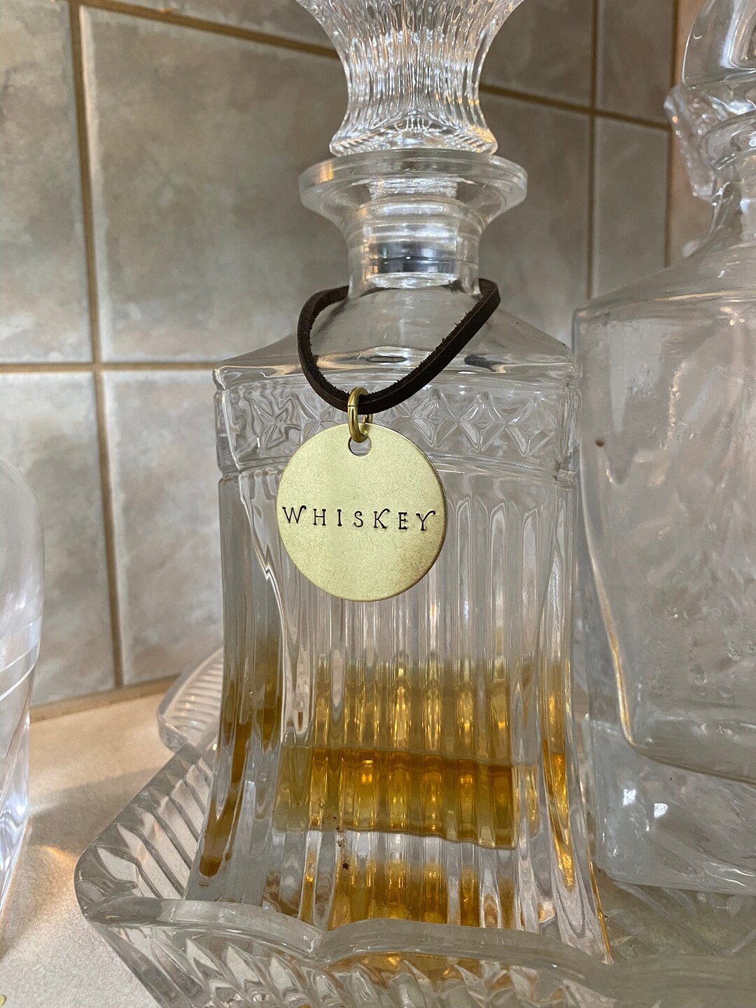 Large Liquor Labels Decanter Tags Brass Alcohol Markers on - Etsy