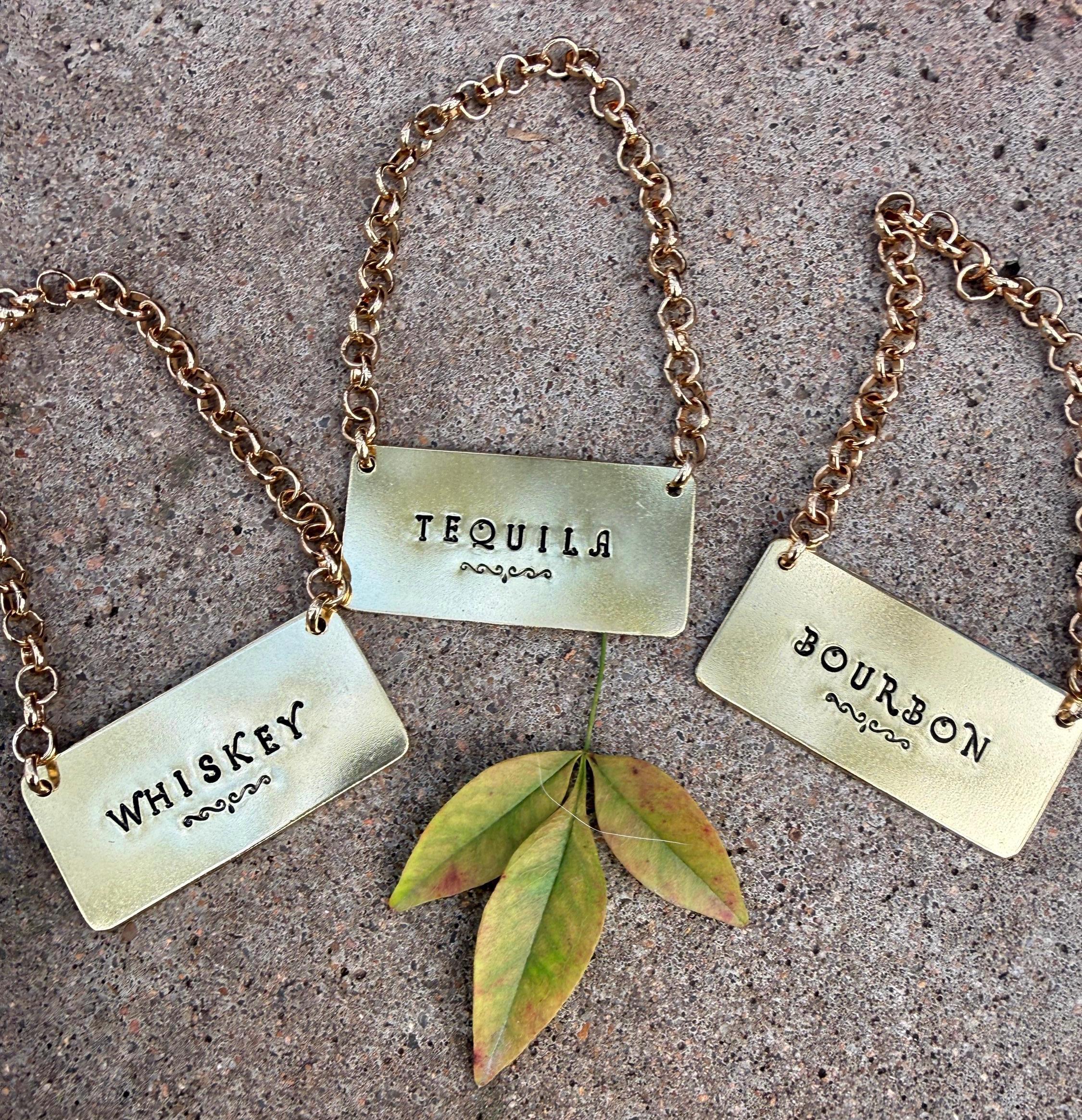 Custom Decanter Tags in Silver Color | Handmade / Hand Stamped | Metal ...