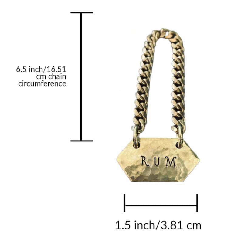 Liquor Decanter Labels Tags Set of 7 Thick Heavy Hand-stamped Hammered ...