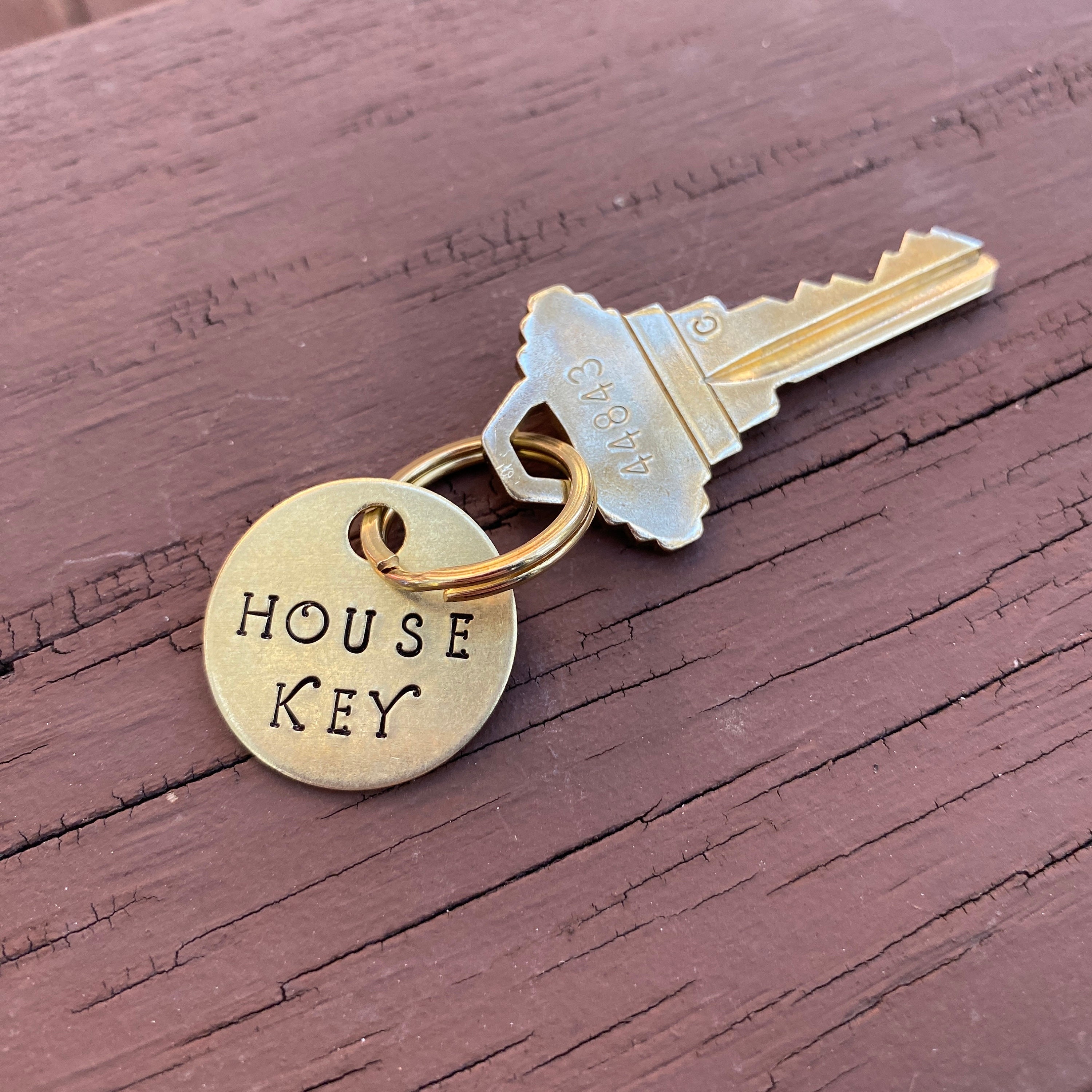 Gold House Key Label - Identify Your Home Keys - 100% Brass Key Tag ...