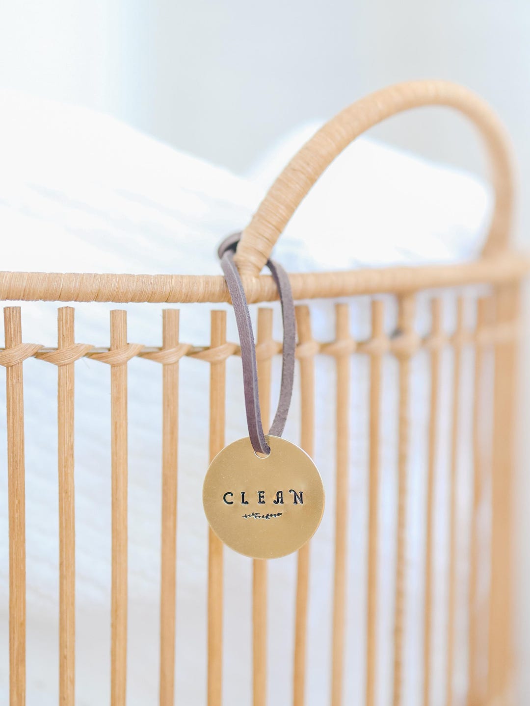 Clean & Dirty Laundry Labels | Set of 2 Hand-stamped Brass Metal Tags ...