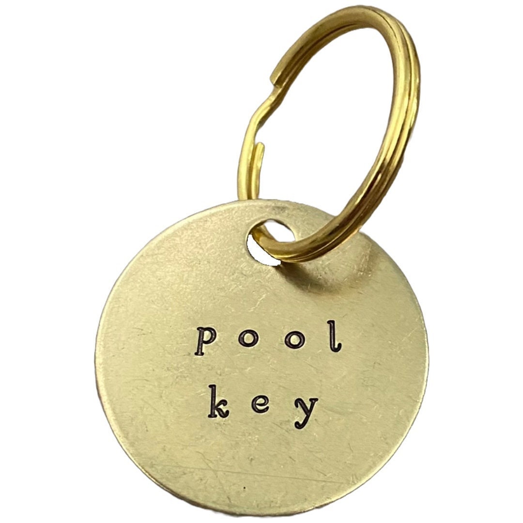 Pool Key Label - Identify Your Pool Keys - Brass Key Tag Markers ...