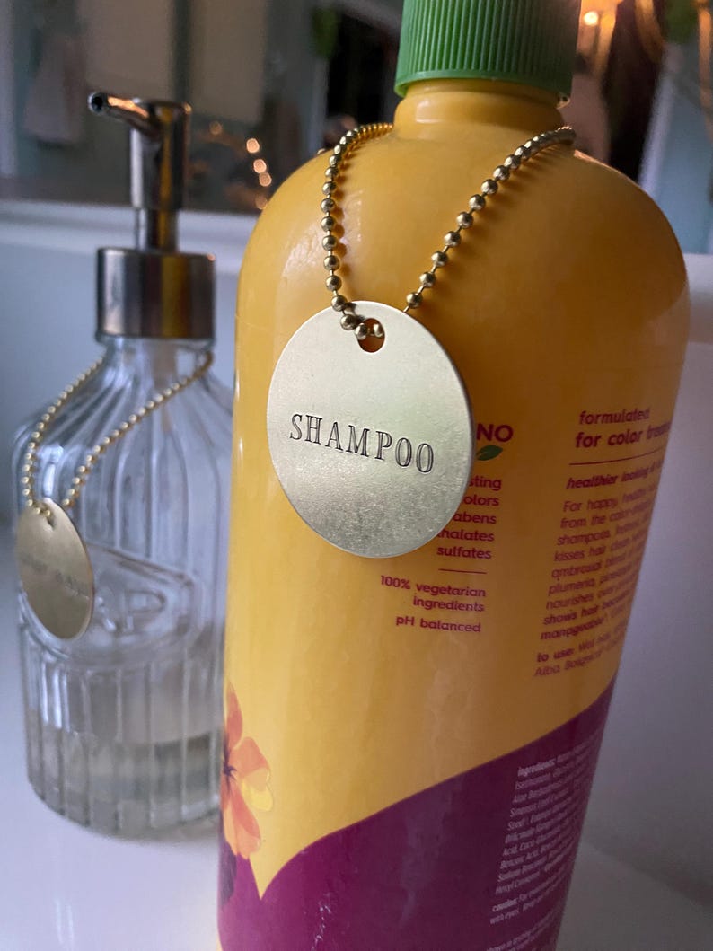 Shampoo Conditioner Body Wash Shower Dispenser Labels | Hand-stamped ...