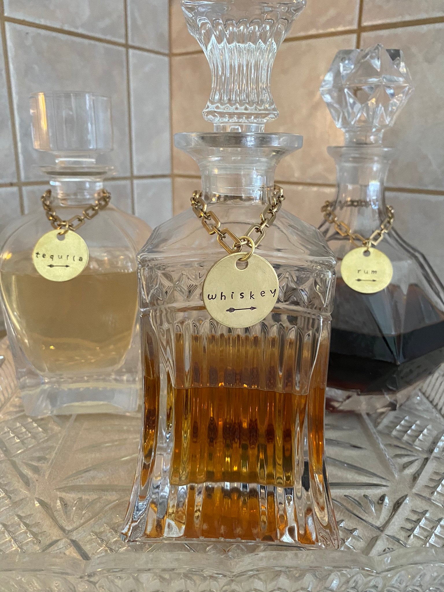 Custom Liquor Decanter Tags Label Your Entire Bar Alcohol & Mixers Hand ...