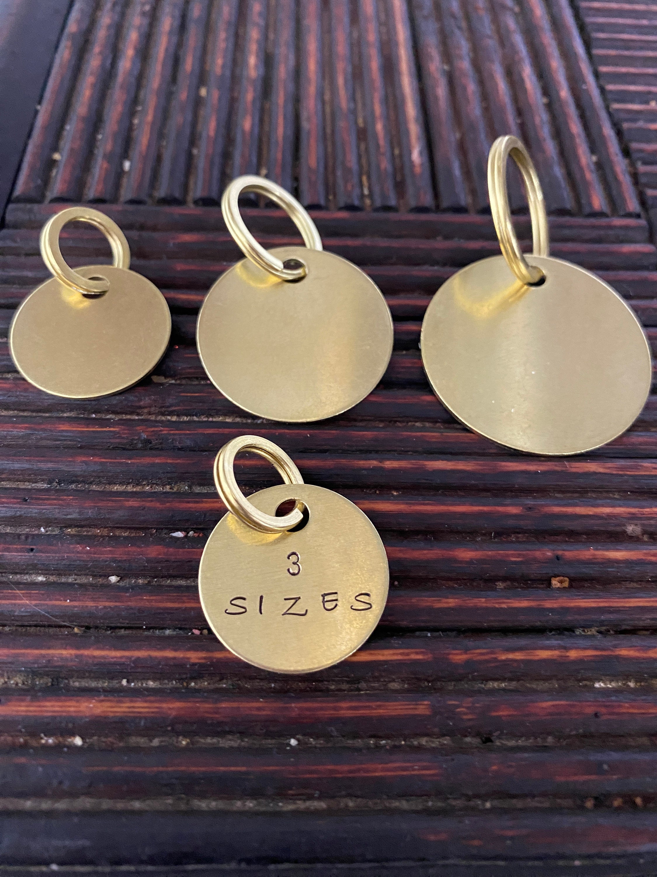 Custom Key Tags Text on Both Sides 100% Brass Hand Stamped Label Your ...