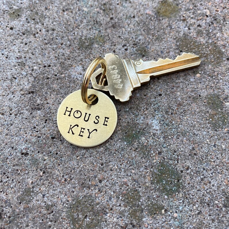 Gold House Key Label - Identify Your Home Keys - 100% Brass Key Tag ...