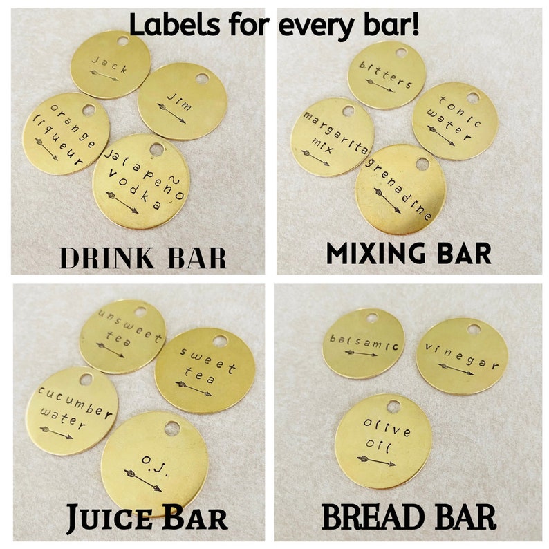 Custom Liquor Decanter Tags Label Your Entire Bar Alcohol & Mixers Hand ...
