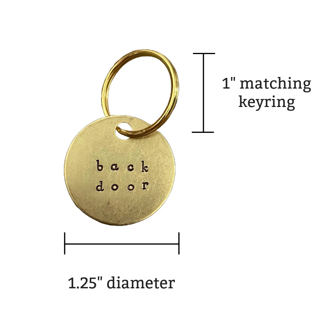 Back Door Key Label Identify Your Back Door Keys Brass Key Tag Markers ...