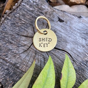 Shed Key Label - Identify Your Toolshed Keys - Gold Color Brass Key Tag ...