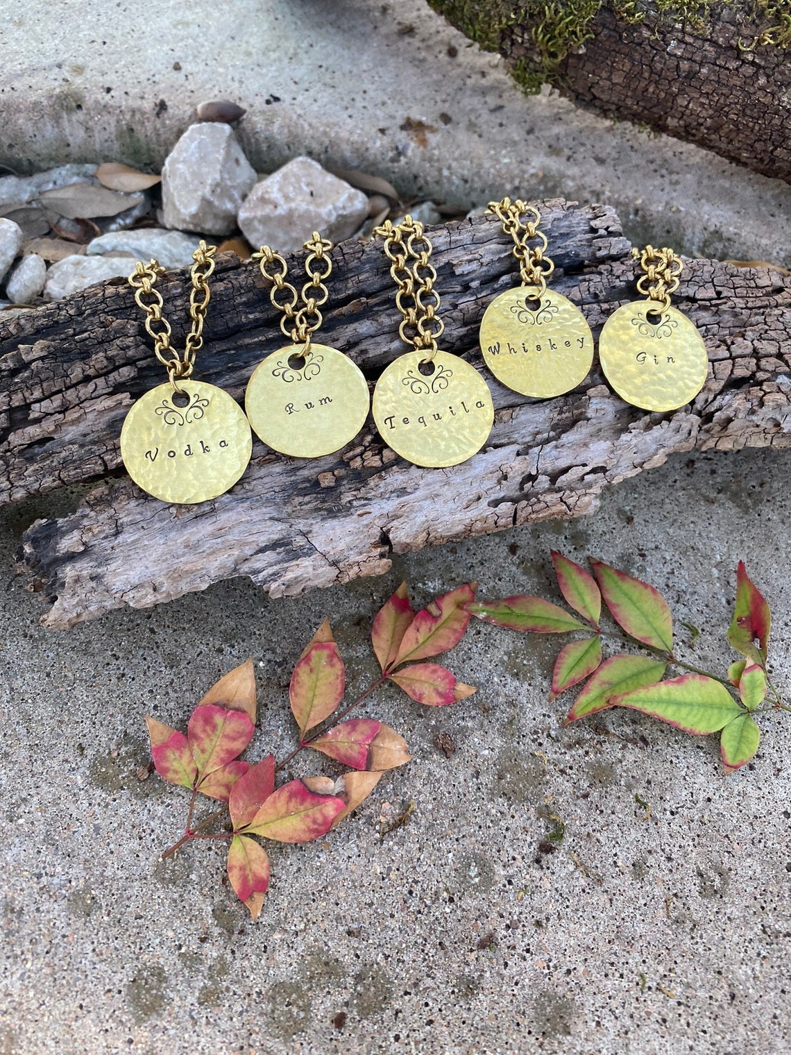 Liquor Decanter Tags | Customizable Sets Baroque Hand-stamped Hammered ...