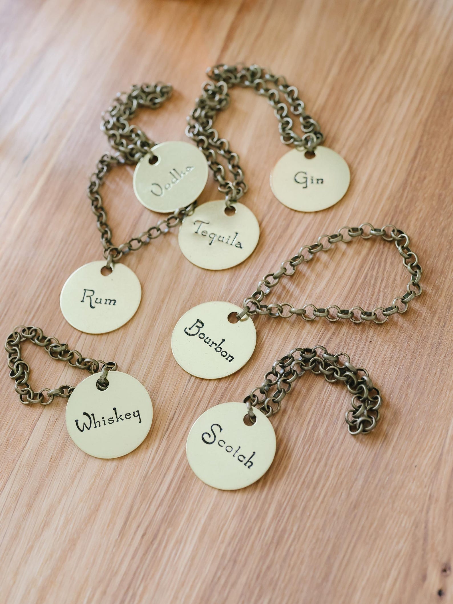 Liquor Decanter Labels Set of 7 | Alcohol Bottle Tags | Minimalist Hand ...