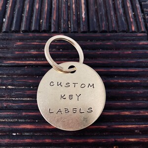 Custom Key Tags - Text on Both Sides - 100% Brass - Hand Stamped ...