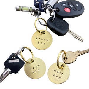 Brass Key Labels - Identify Your Keys - Key Markers - Metal Keychain ...