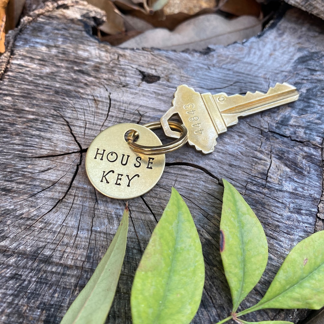 Gold House Key Label - Identify Your Home Keys - 100% Brass Key Tag ...