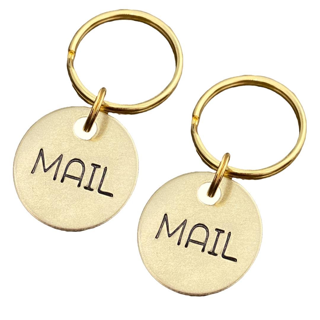 Mail Key Label Keychains 2-pack - All Caps Identifier Tags Key ...