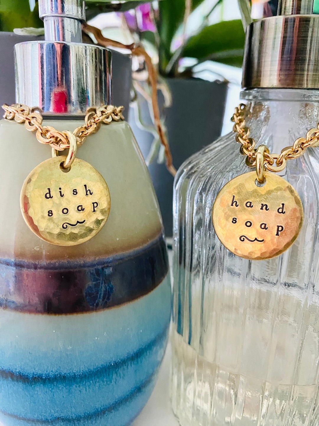 THICK Dish & Hand Soap Dispenser Labels | Hand-stamped Highest Quality ...