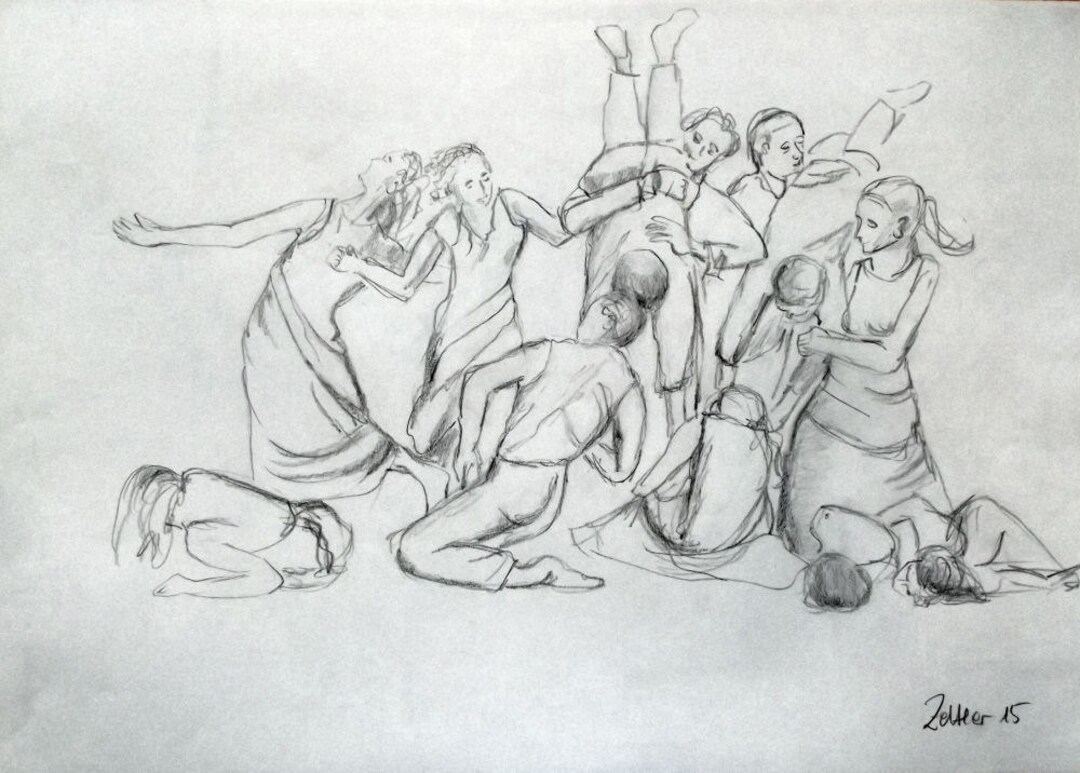 Drawing Group of Dancers Pencil Drawing Danced Opera - Etsy Australia