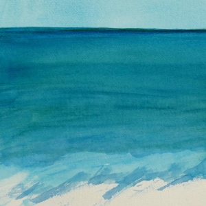 Abstract Watercolor, Color Block, Blue Sea, Modernist Painting - Etsy