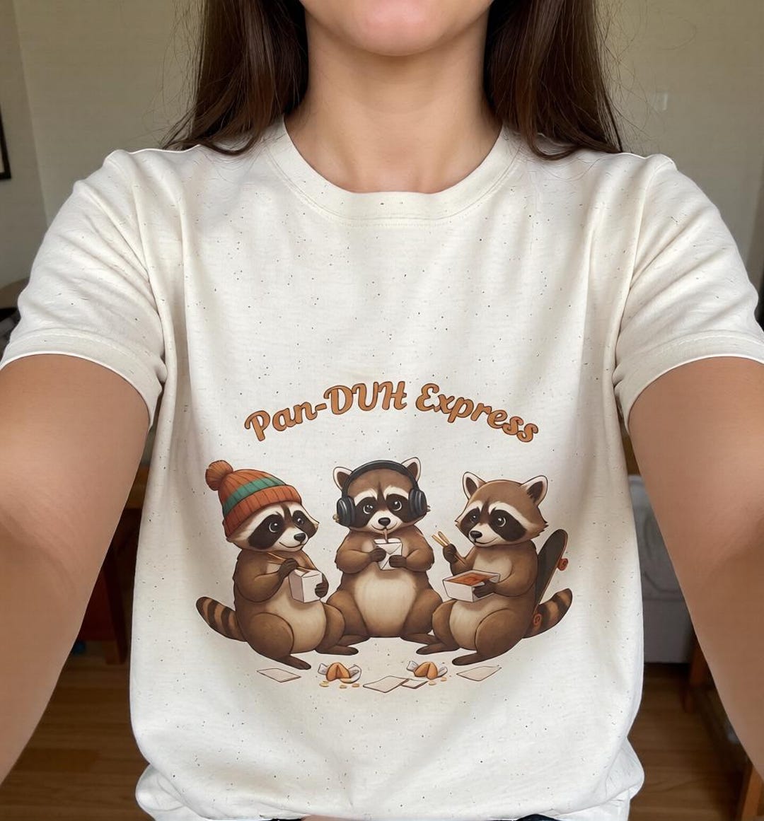 Pan-duh Express Raccoon Snack Squad T-shirt | Funny Trash Panda Graphic ...