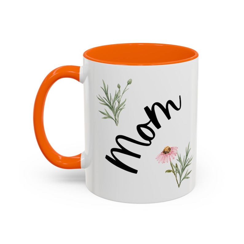 Mom Floral Script Mug Double-sided Accent Coffee Mug Mother's Day Gift ...