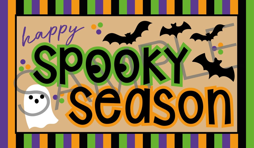 Spooky Season Banner Template: Halloween DIY Hand Painted (PNG Digital ...