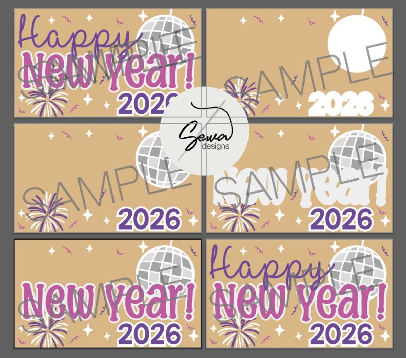 New Years Banner Template: NYE DIY Hand Painted (PNG Digital Download ...