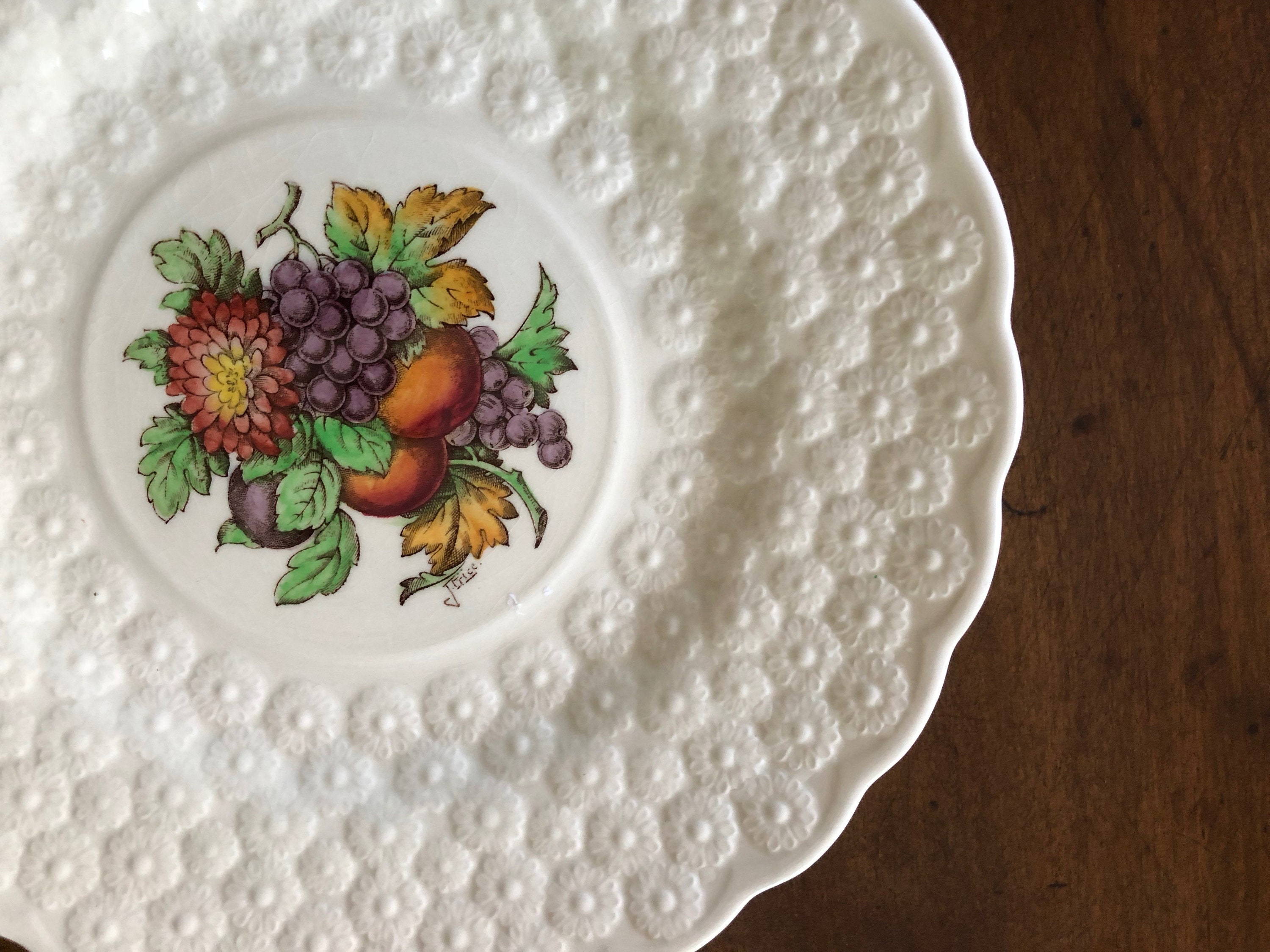 Vintage Copeland Spode Plate Fruit and Flowers 8 Wide - Etsy