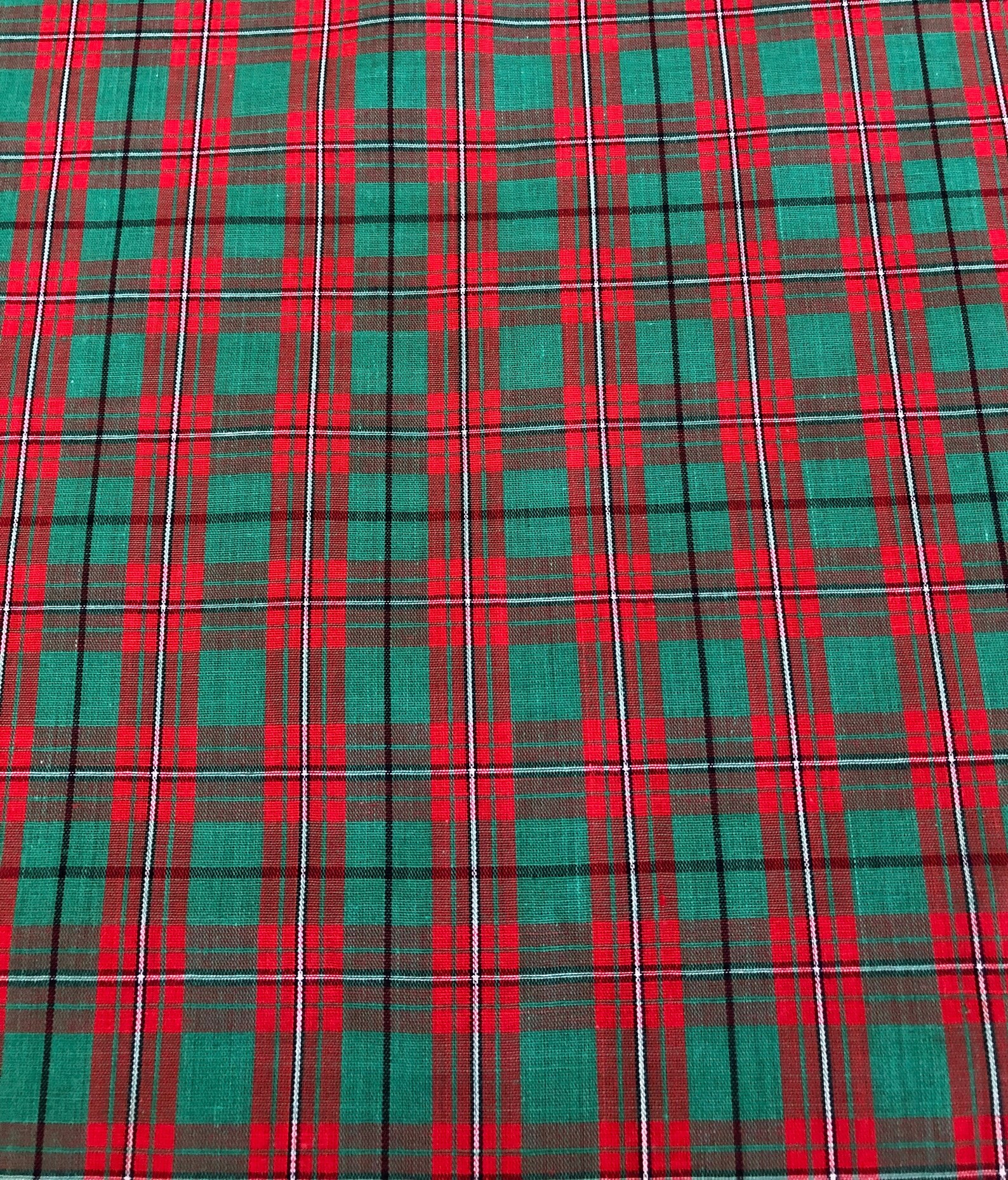 Vintage Fabric Red and Green Plaid Holiday Fabric Cotton - Etsy