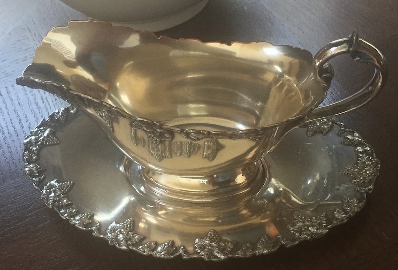 Vintage Silver Plated Gravy Pitcher With Separate Under Plate | Etsy