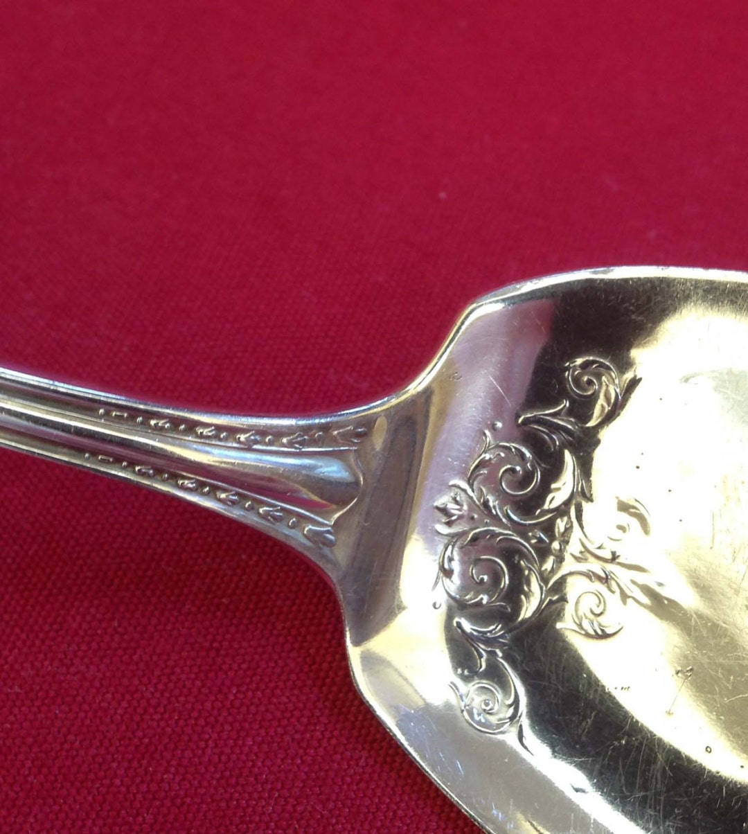 Antique Silver Plated Jam Spoon, Sheraton, C1910, Monogrammed C ...