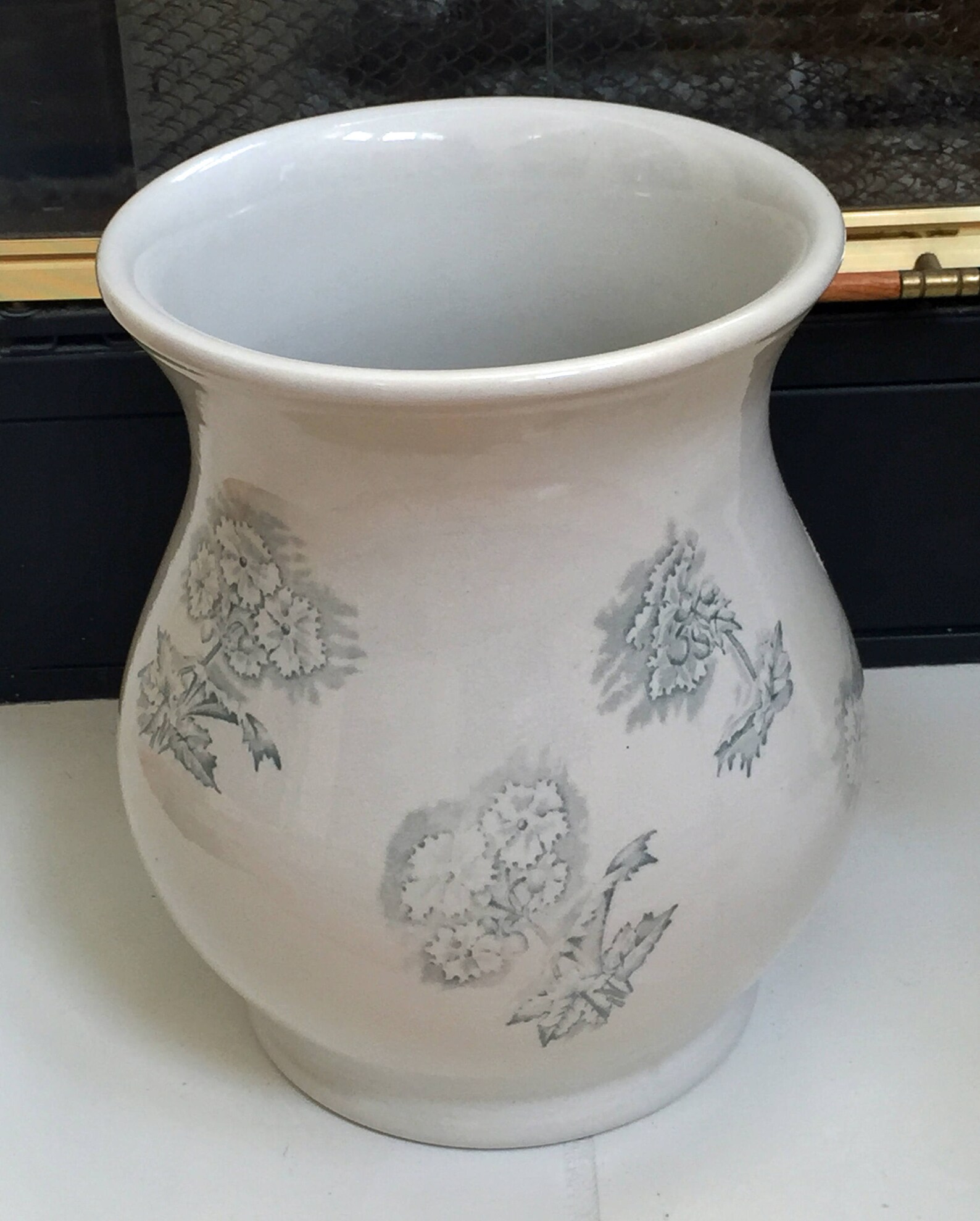 Early Large Transfer Ware Waste Pot, Sage Green Floral, Alba China ...