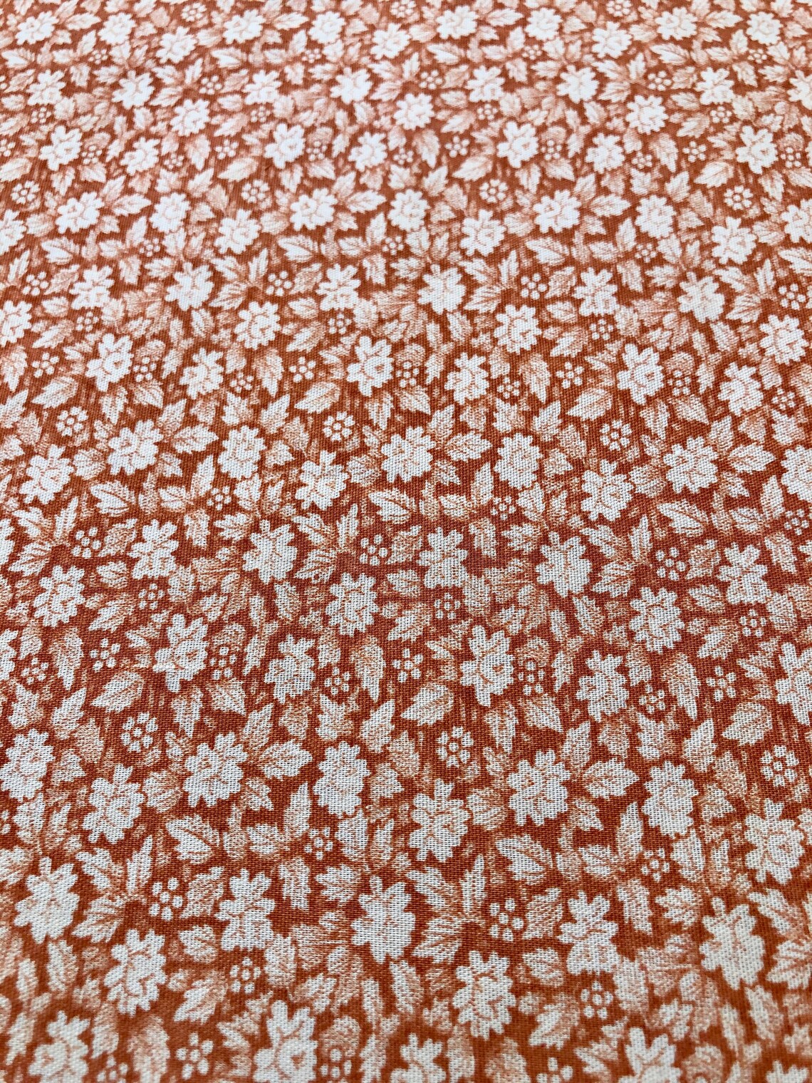 Vintage Fabric Peach Floral Print 3 Yards Cotton Fabric | Etsy