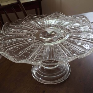 Antique Glass Pedestal Cake Stand, EAPG, Bryce Walker, Jasper ...