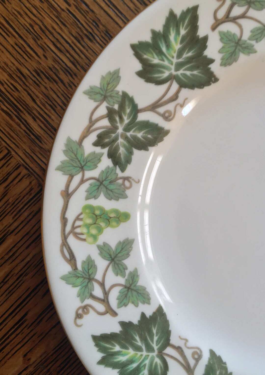 Vintage Wedgwood Plate, Santa Clara, Green Grapes and Leaves, Vintage ...