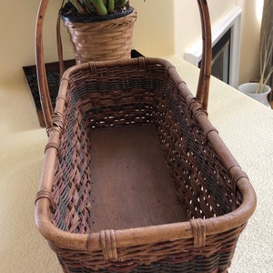 Vintage Rectangular Basket, Vintage Gift, Interior Decorate, Farmhouse ...