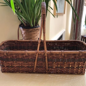 Vintage Rectangular Basket, Vintage Gift, Interior Decorate, Farmhouse ...
