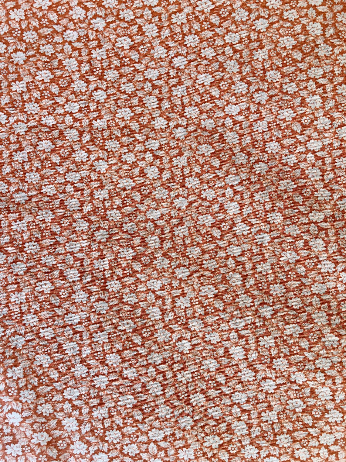 Vintage Fabric Peach Floral Print 3 Yards Cotton Fabric - Etsy