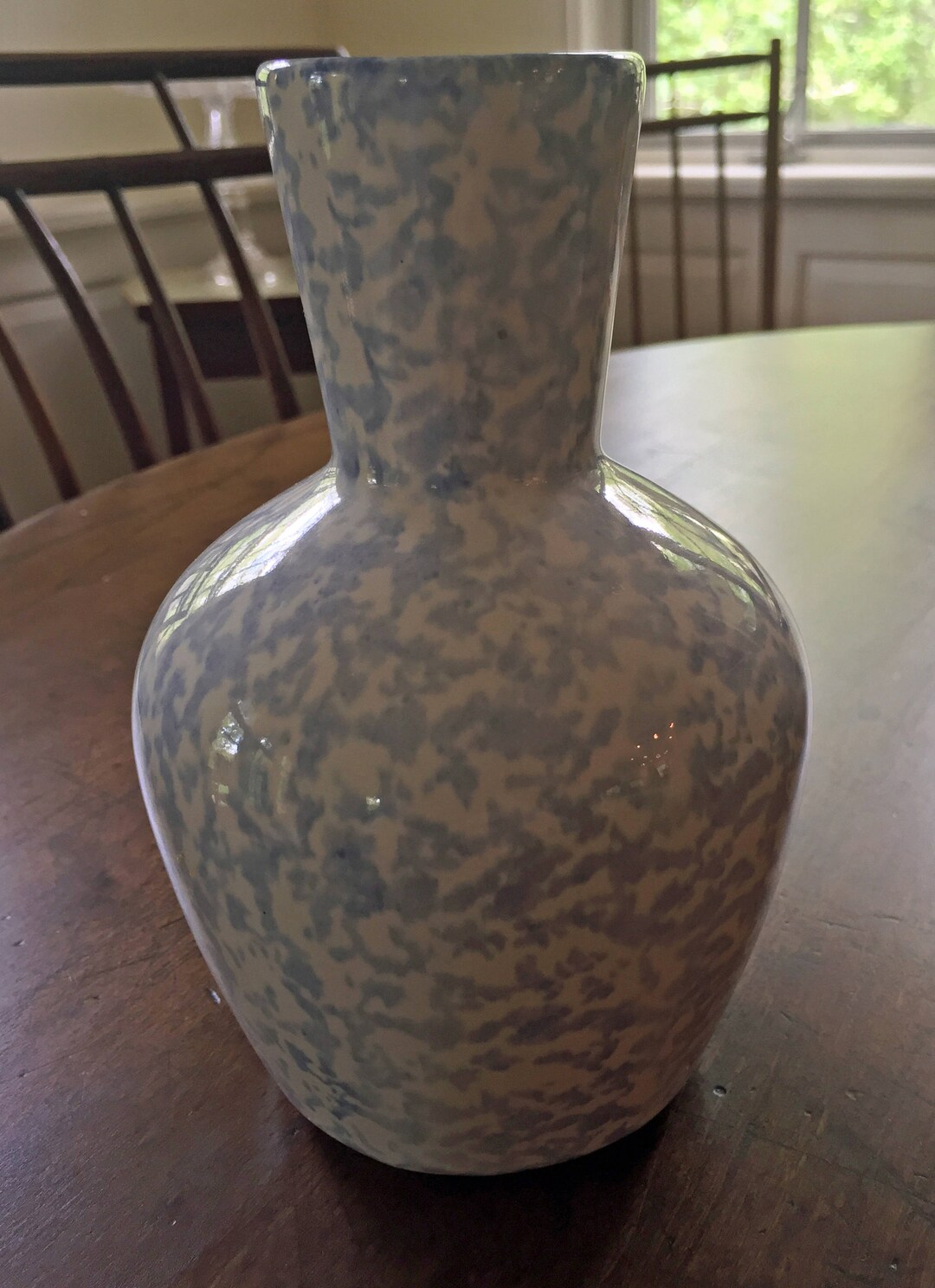 Blue Spatter Print Vase, Beach Cottage, English Country, Farmhouse ...