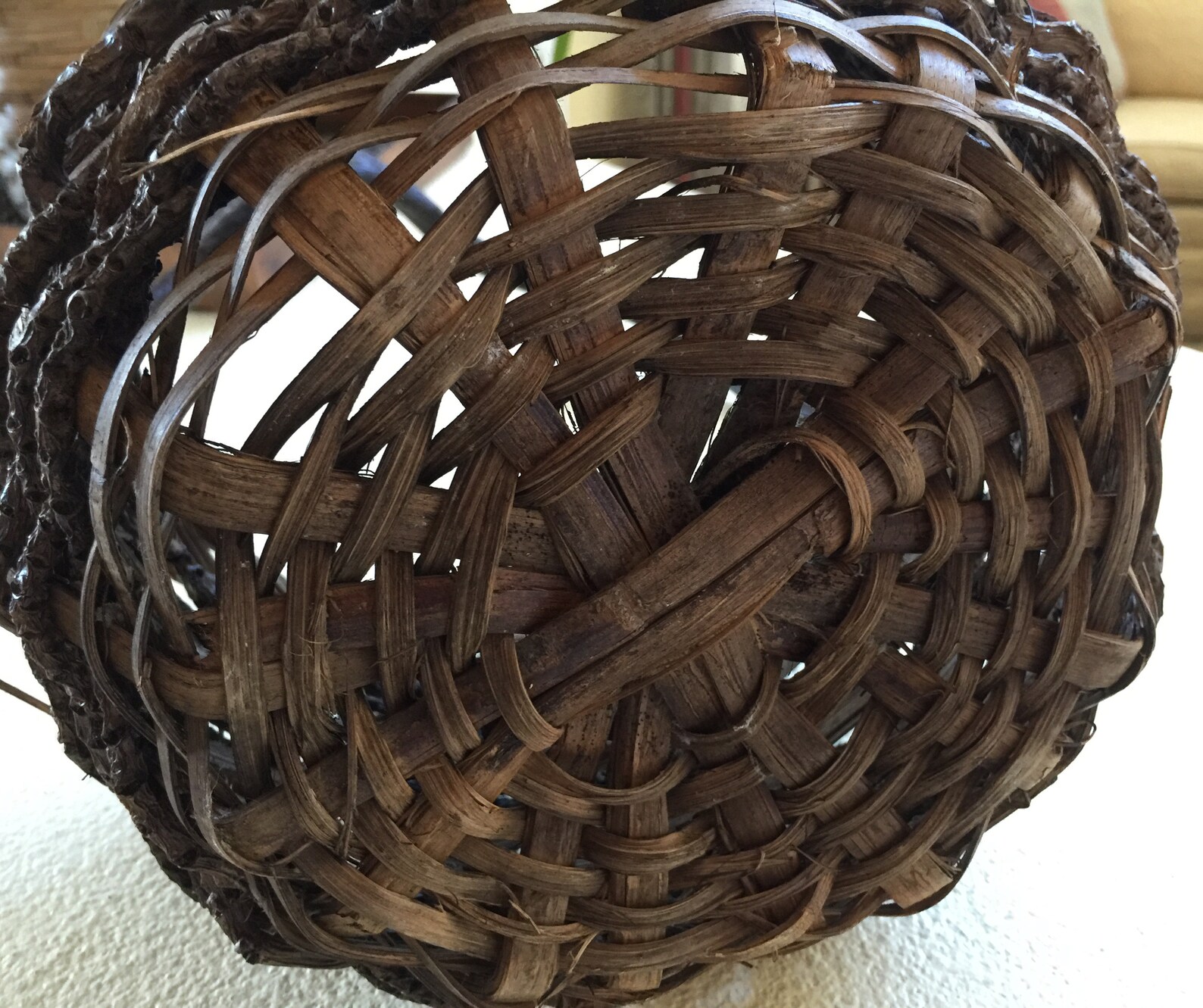 Vintage Rustic Twig Basket, Wonderful Handle, Vintage Gift, Interior ...