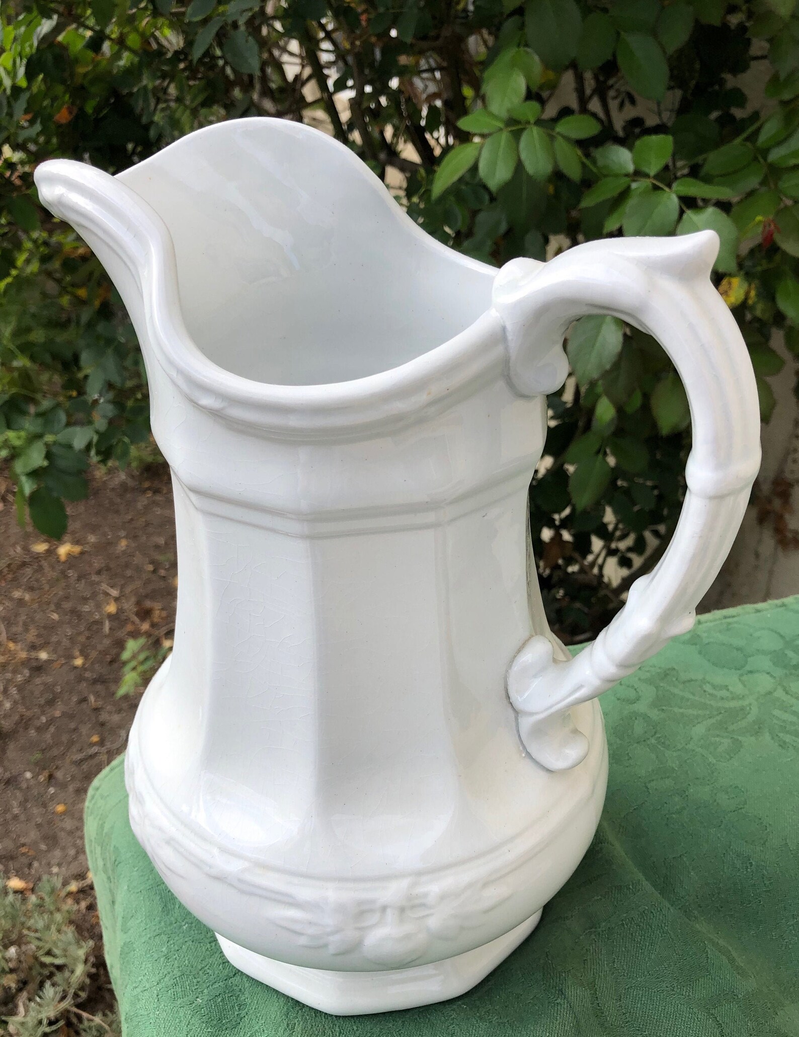 Early English White Ironstone Ewer, Pitcher, Fig Shape, J Wedgwood ...