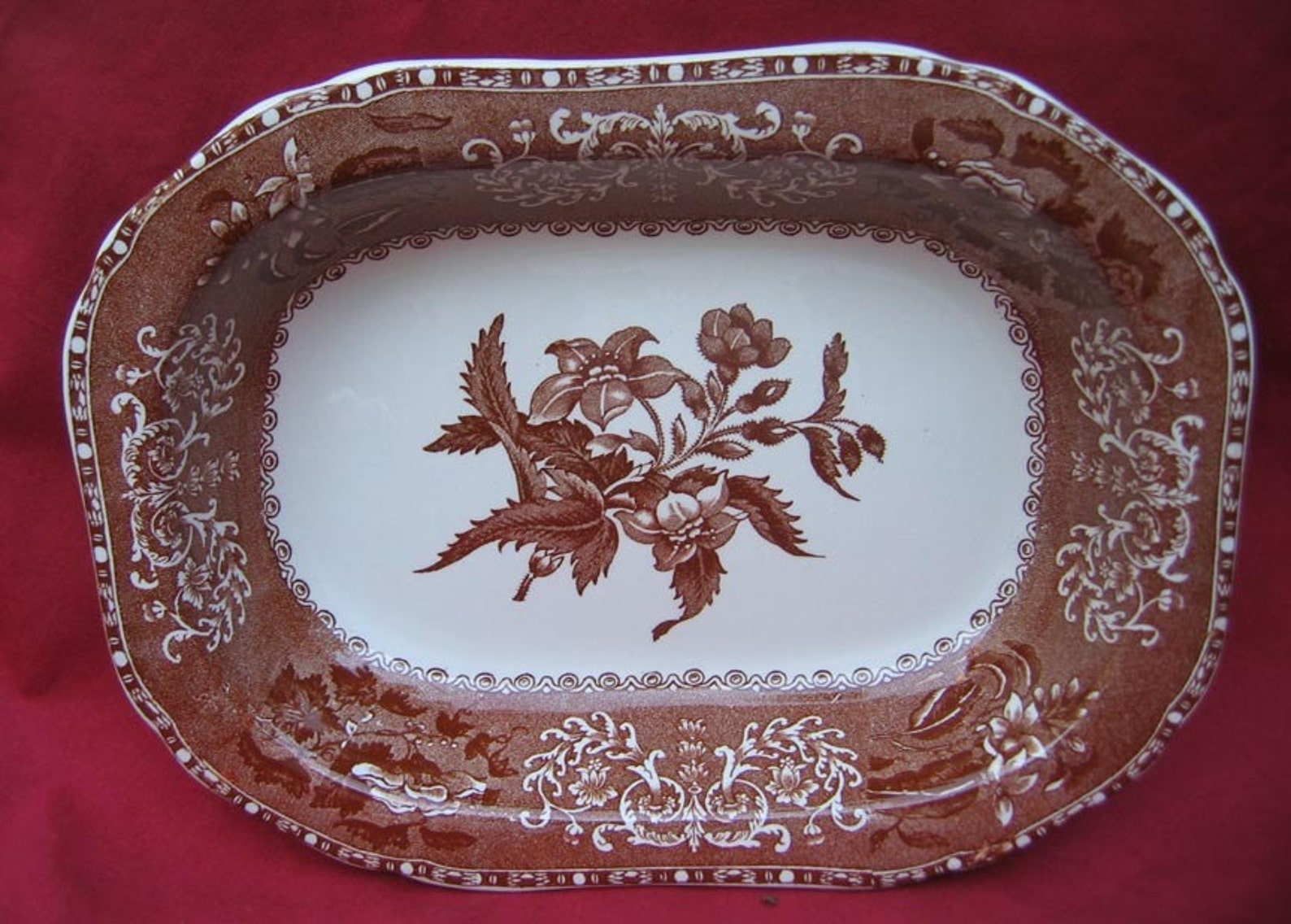 REDUCED Copeland Spode Brown Transfer Ware Bowl Baker - Etsy