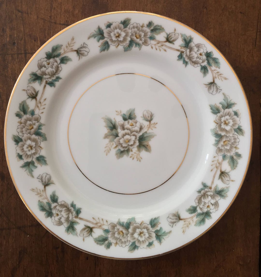 Set of 4 Noritake Floral Plates, Laurette Pattern, 5047, Japan ...