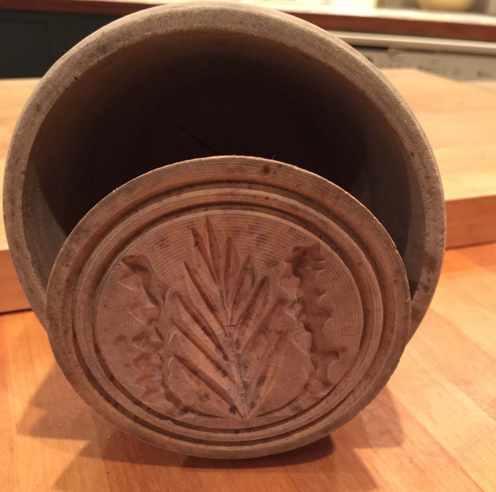 Antique Large Wood Primitive Butter Mold Butter Stamp | Etsy