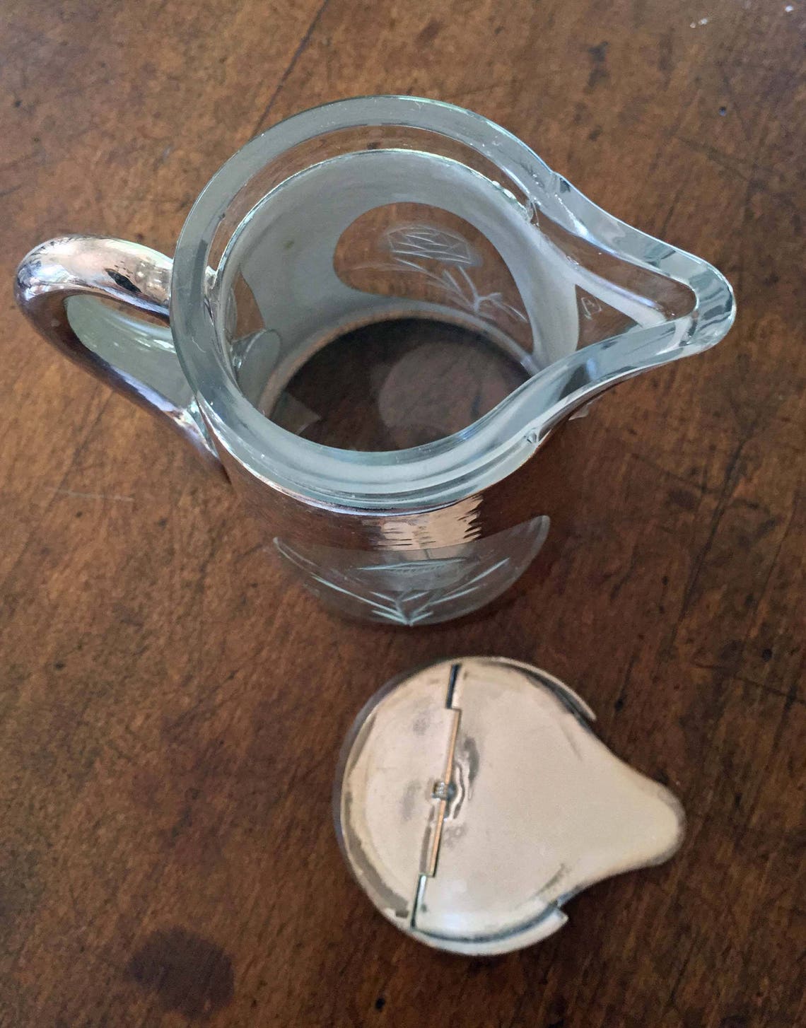Silver Overlay Syrup Pitcher Vintage Collectible Vintage | Etsy